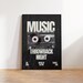 Retro Music Poster | Music Wall Art | Cassette Tape Wall Art ...