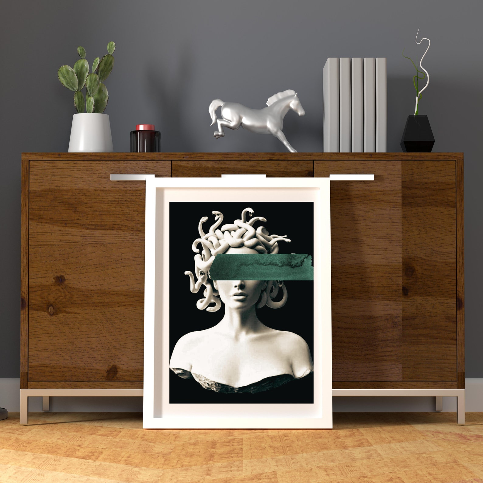 Emerald Medusa Medusa Wall Art Medusa Print Medusa Decor - Etsy