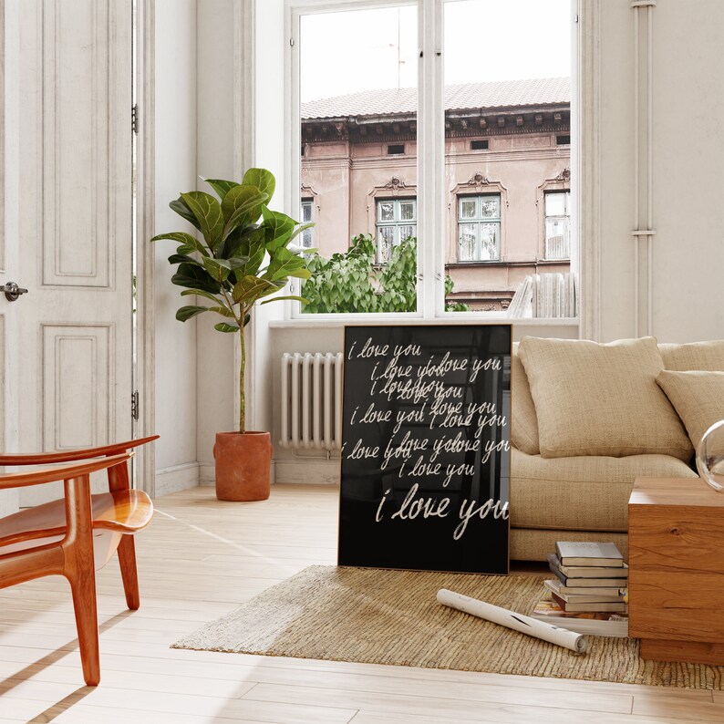 I Love You Wall Art | Minimalist Bedroom Wall Art | Gift for Wife ...