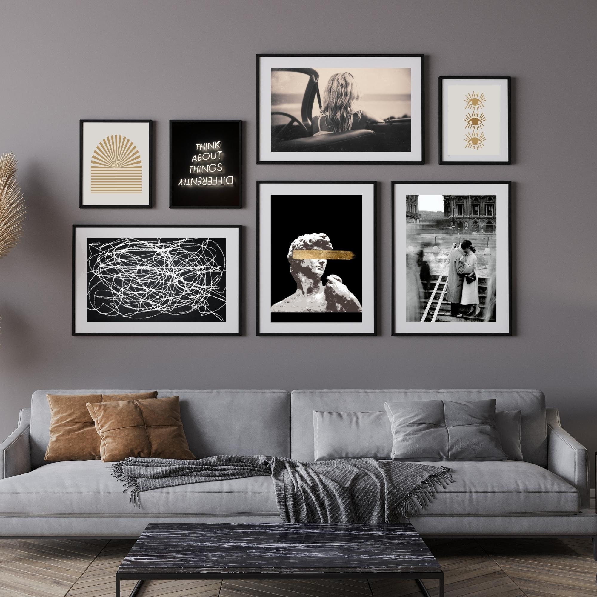 Set of 7, Modern Statue Gallery Wall, Modern Statue Wall Decor, Modern ...