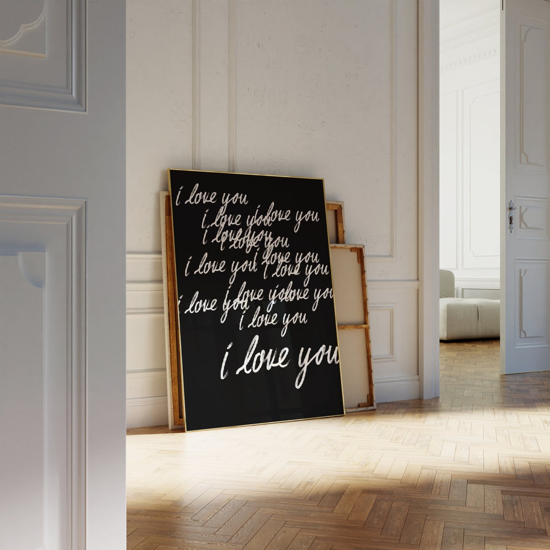I Love You Wall Art | Minimalist Bedroom Wall Art | Gift for Wife ...