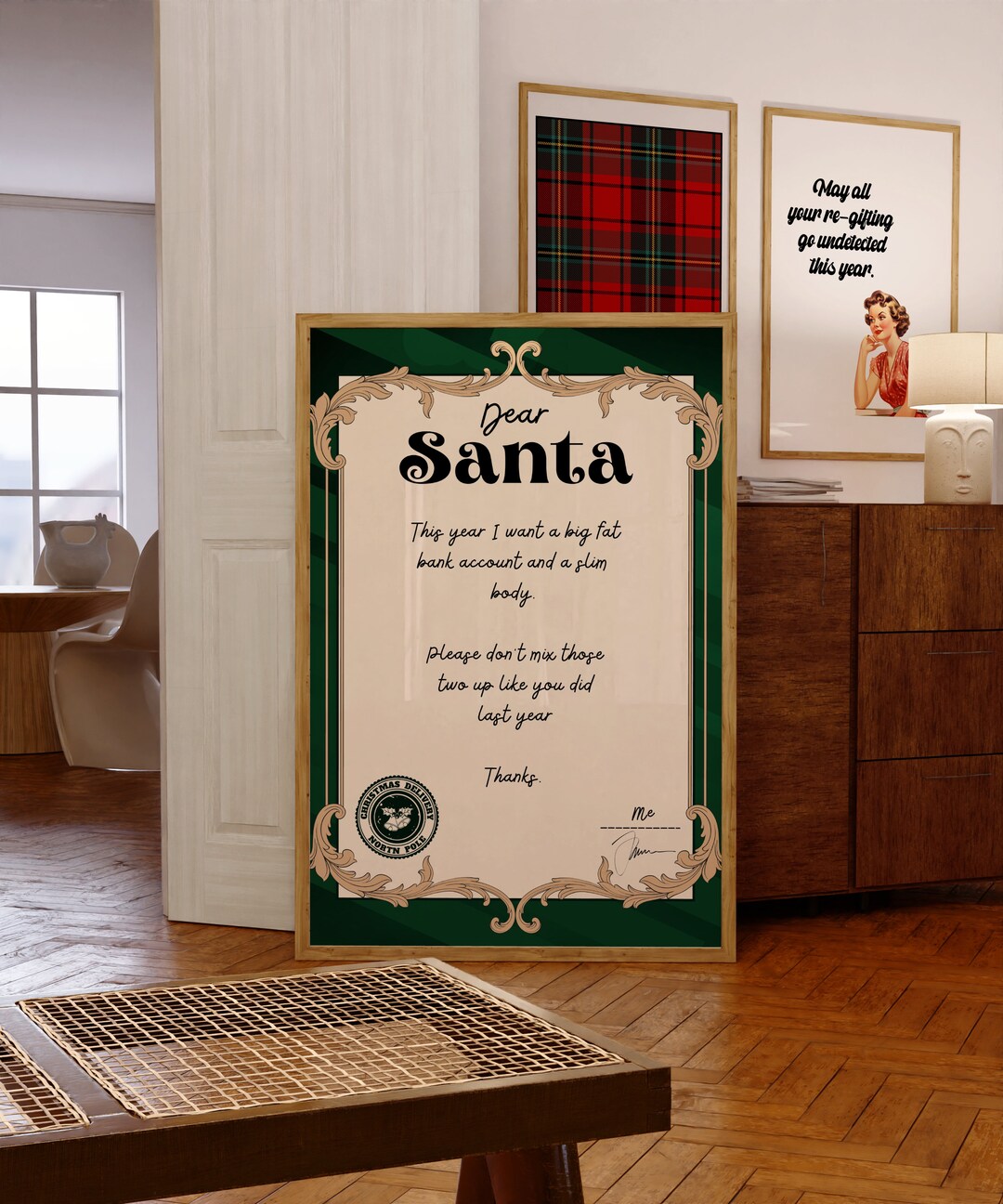 Dear Santa Letter Print Dear Santa Funny Wall Art Funny Dear Santa ...