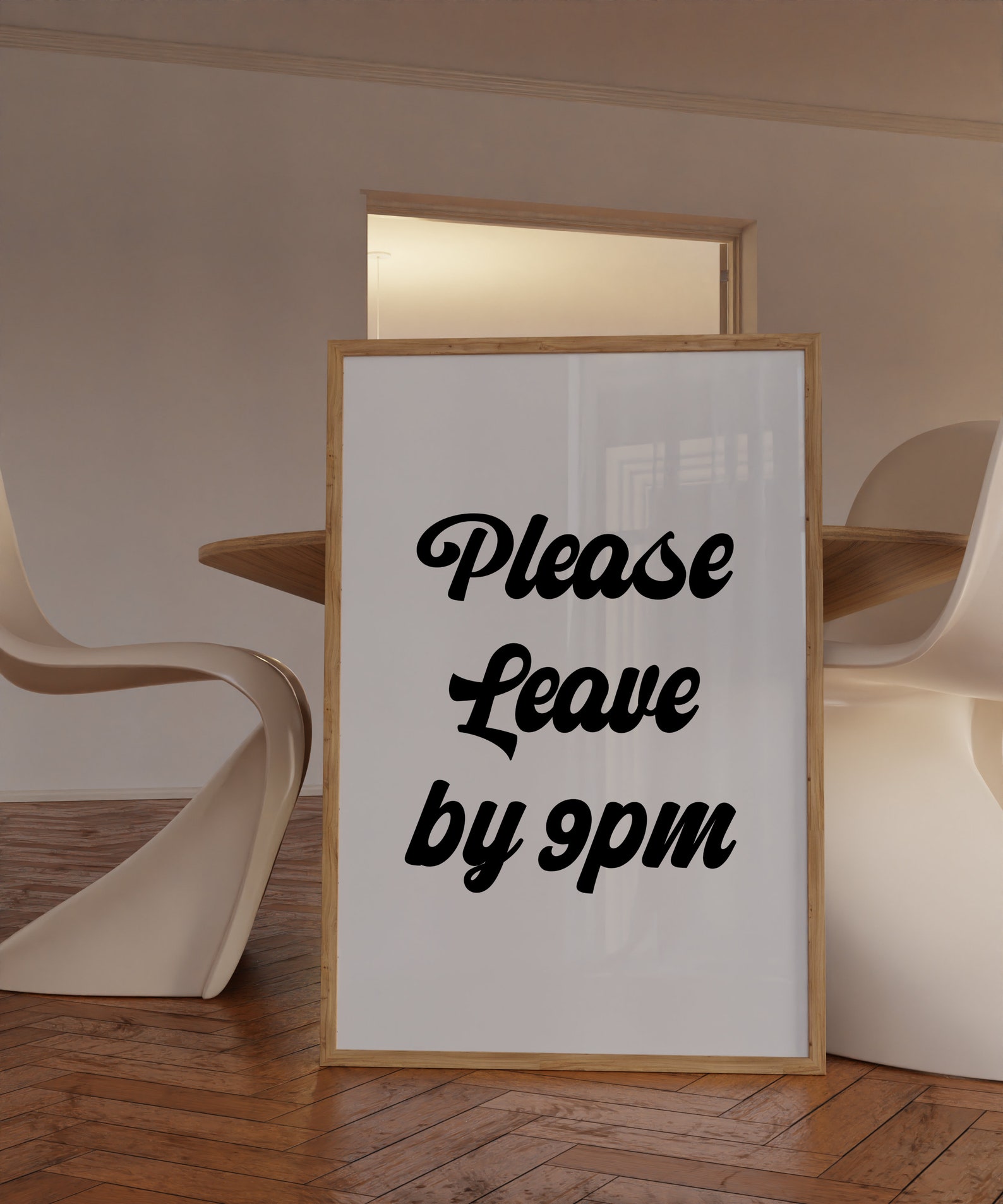 Please Leave by 9pm Print | Please Leave by 9 Poster | Vintage Please ...