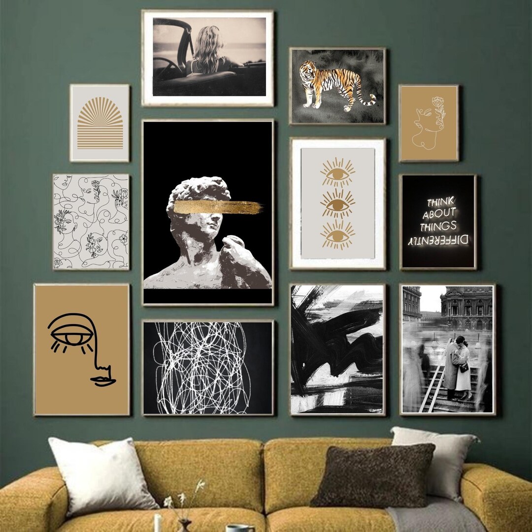 Set of 12, Modern Statue Gallery Wall, Modern Gallery Wall, Modern Wall ...