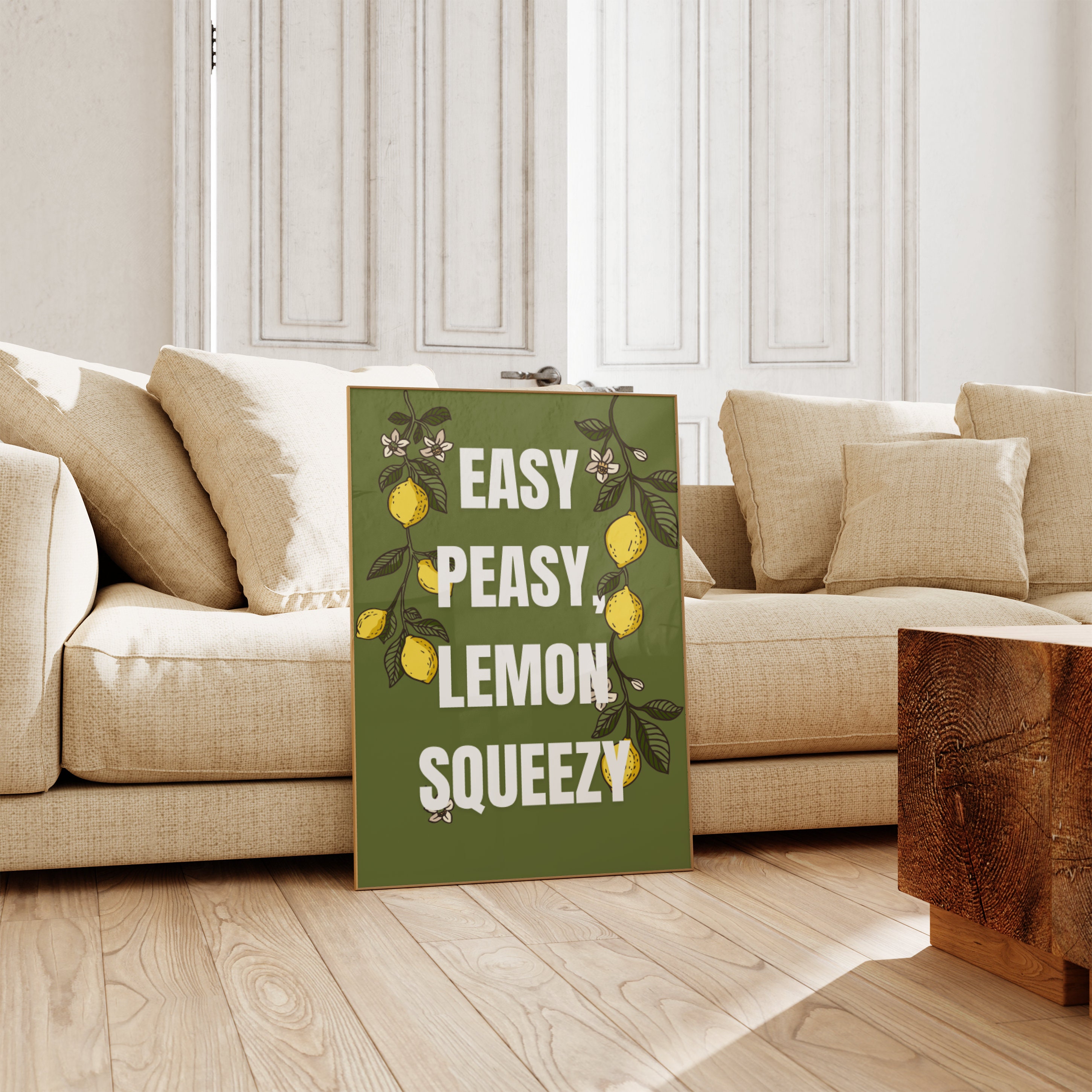 Easy Peasy Lemon Squeezy Wall Art Kitchen Wall Art Eclectic Kitchen ...