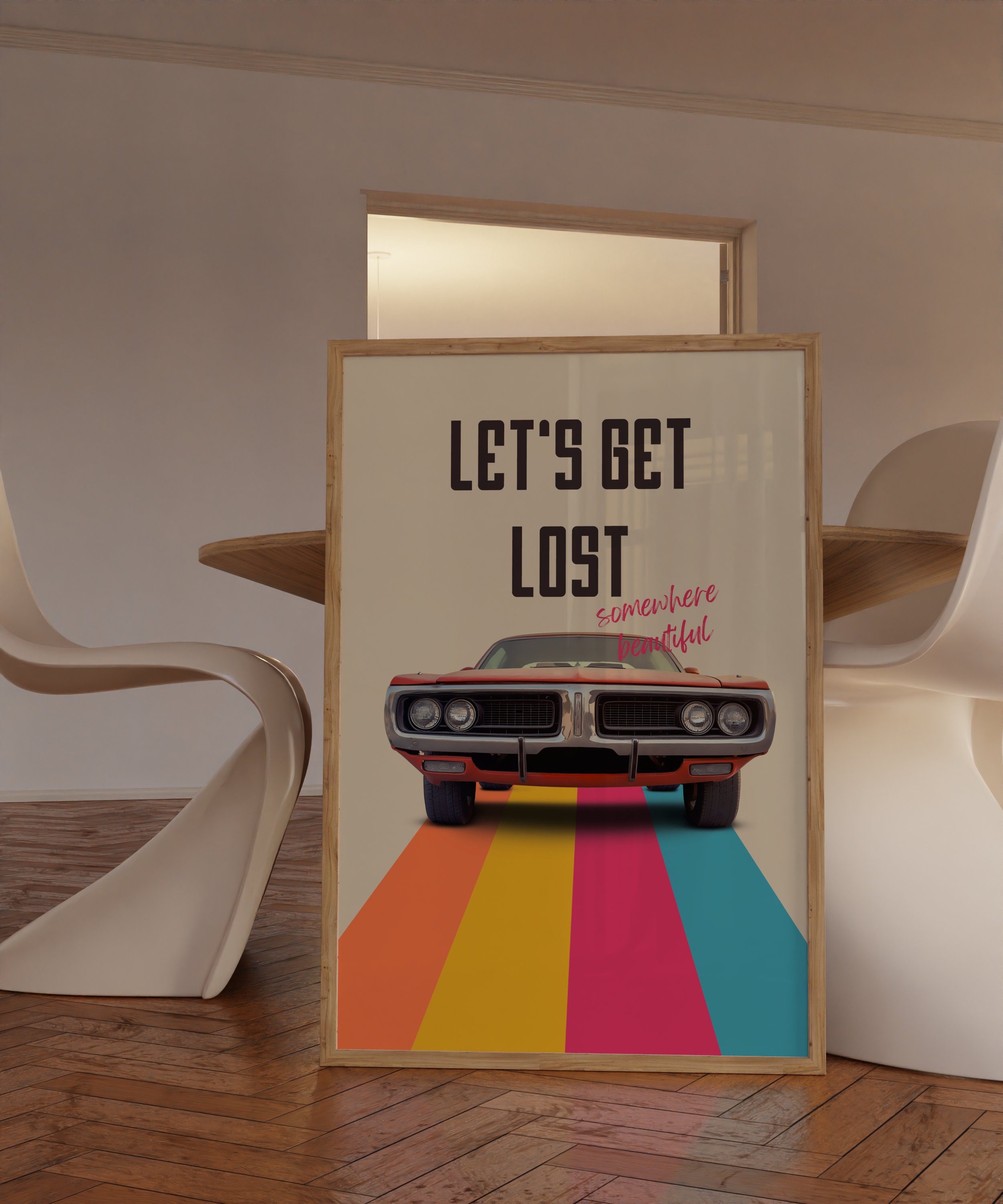 Let's Get Lost Retro Poster Retro Car Poster 70s Wall Art 70s Poster ...