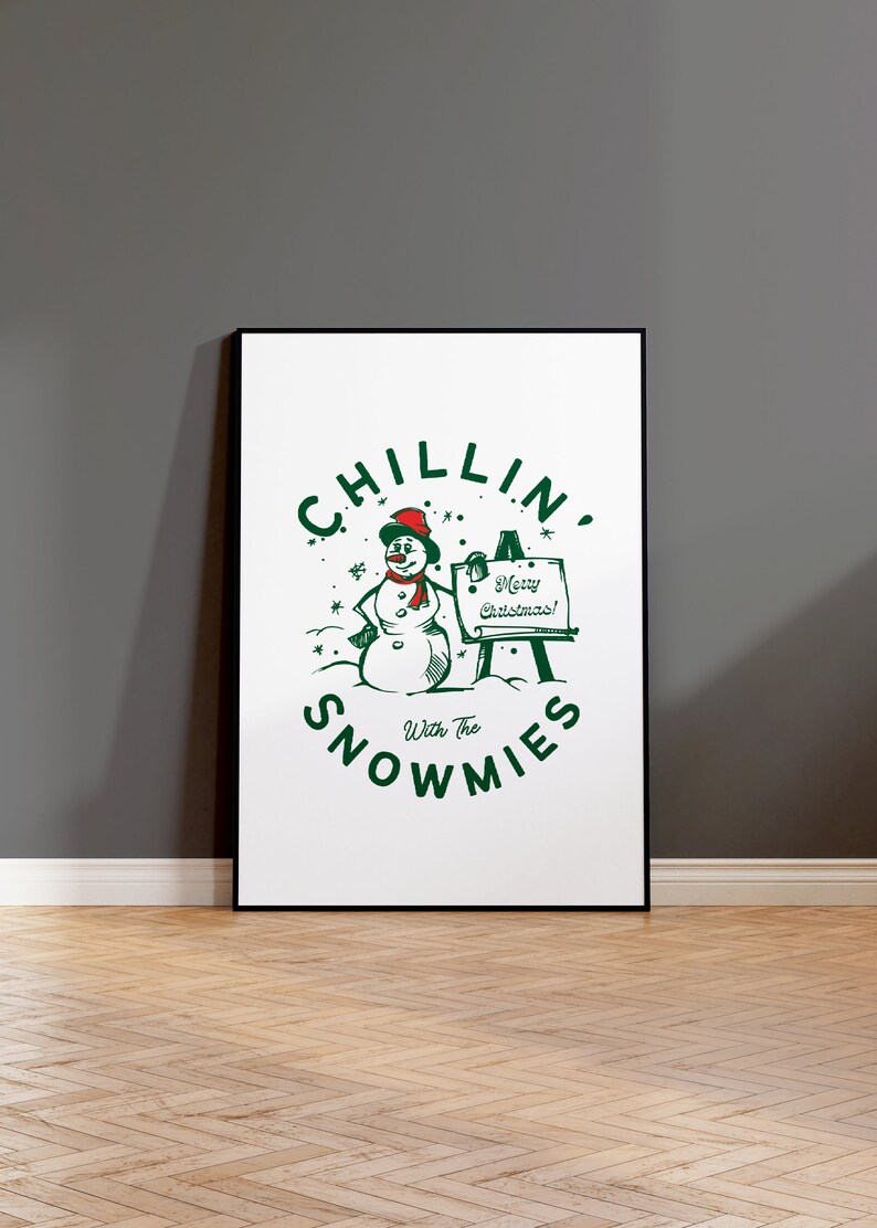 Chillin With the Snowmies Snowman Wall Art Fun Christmas Wall Art ...