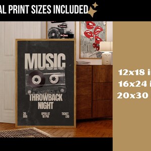 Retro Music Poster | Music Wall Art | Cassette Tape Wall Art ...