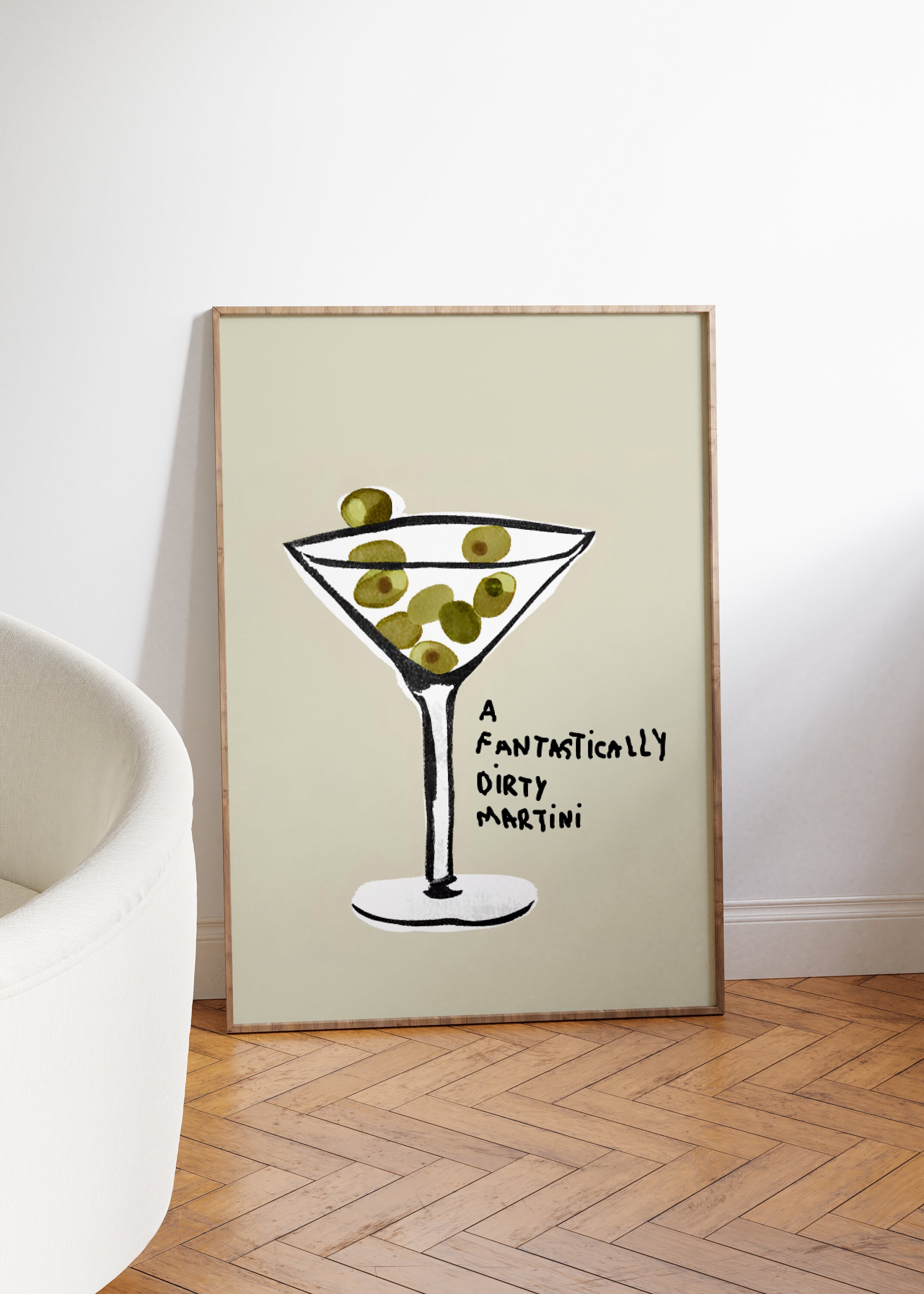 Dirty Martini Print Martini Wall Art Olives Wall Art Aesthetic Wall Art ...