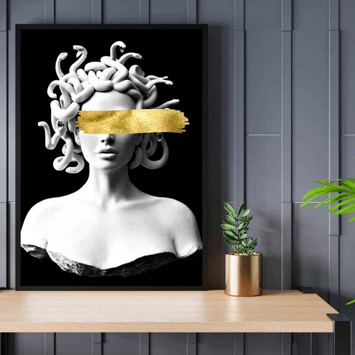 Gold Medusa Medusa Modern Statue Medusa Wall Art Medusa Art - Etsy