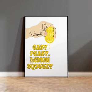 Easy Peasy Lemon Squeezy Wall Art | Modern Kitchen Wall Art | Lemon ...