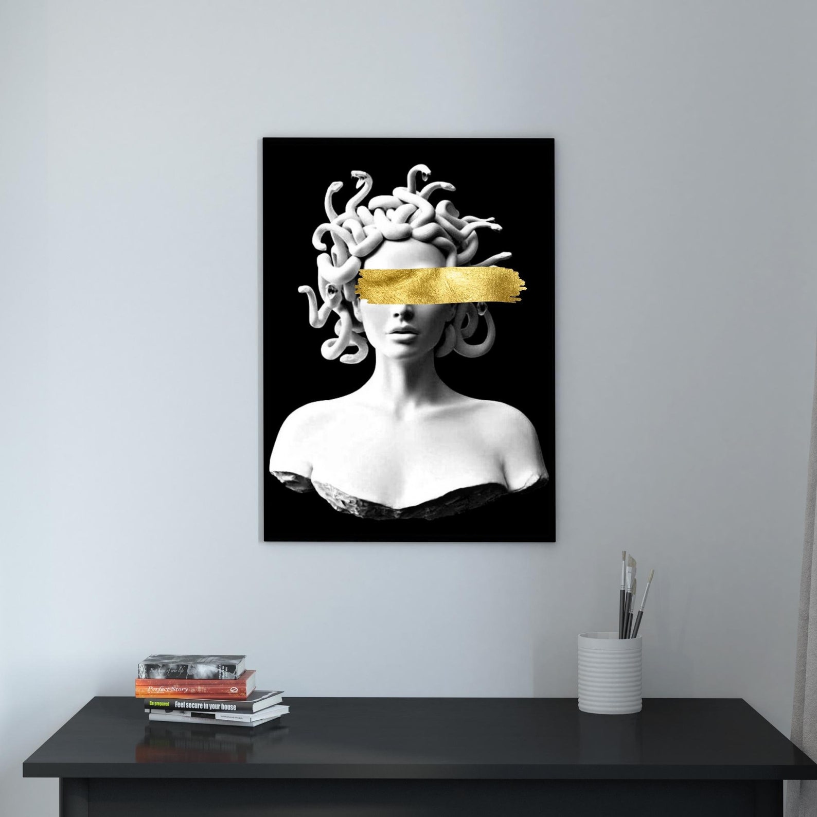 Gold Medusa Medusa Modern Statue Medusa Wall Art Medusa Art - Etsy