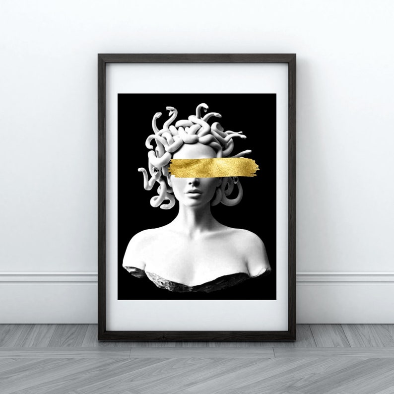 Gold Medusa Medusa Modern Statue Medusa Wall Art Medusa Art - Etsy