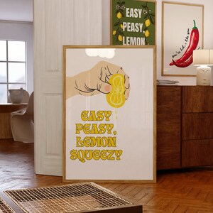 Easy Peasy Lemon Squeezy Wall Art | Modern Kitchen Wall Art | Lemon ...