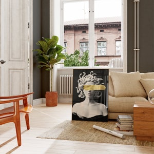 Gold Medusa, Medusa Modern Statue, Medusa Wall Art, Medusa Art Print ...