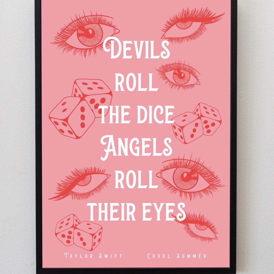 Taylor Swift inspired print, Cruel Summer lyrics Premium Matte Vertical ...