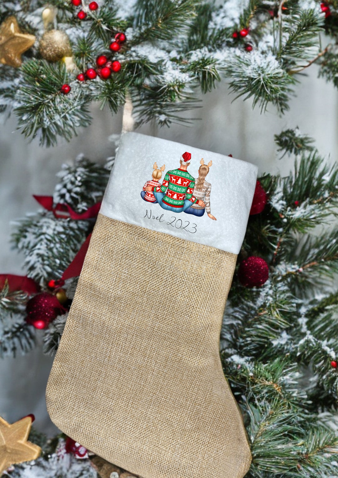 Personalized Christmas Stocking Character Family - Etsy