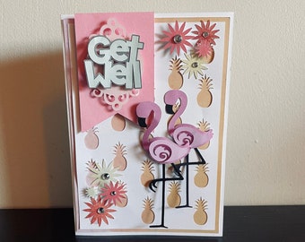 Flamingo Get Well Card | Etsy