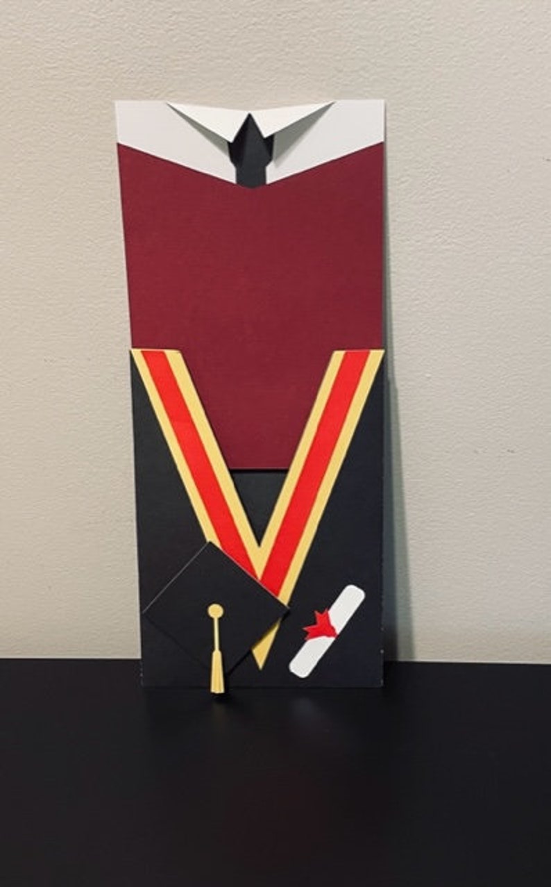 Graduation Cap and Gown Card - Etsy