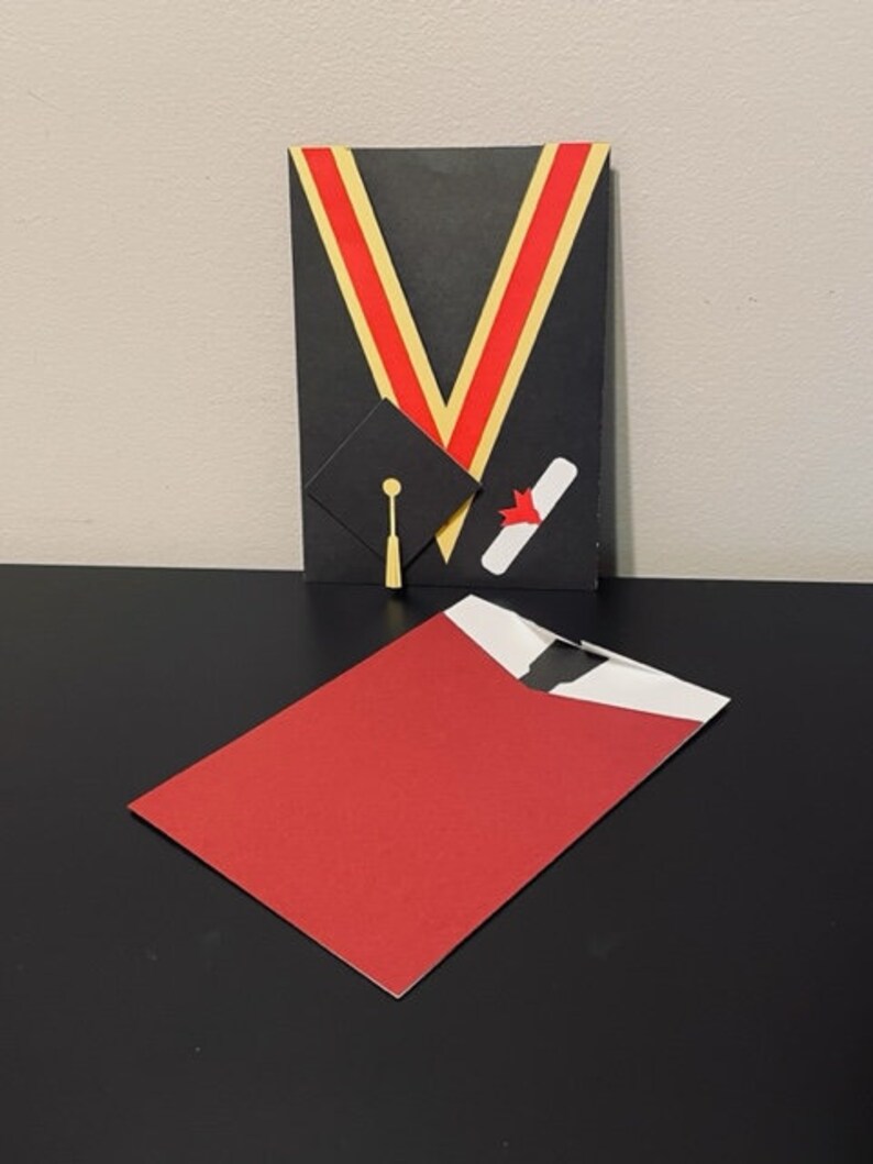 Graduation Cap and Gown Card - Etsy