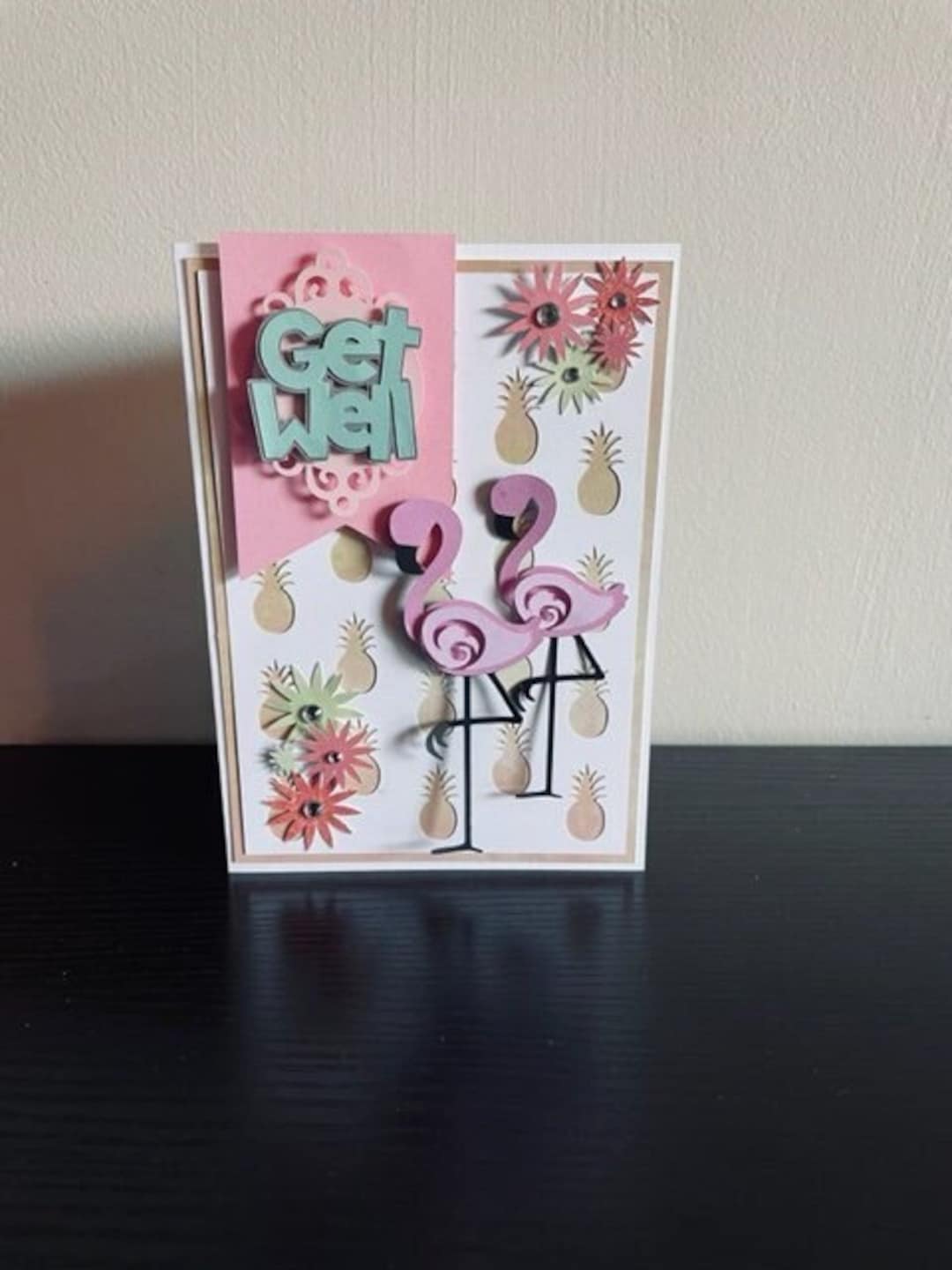 Flamingo Watercolor "get Well" Card - Etsy