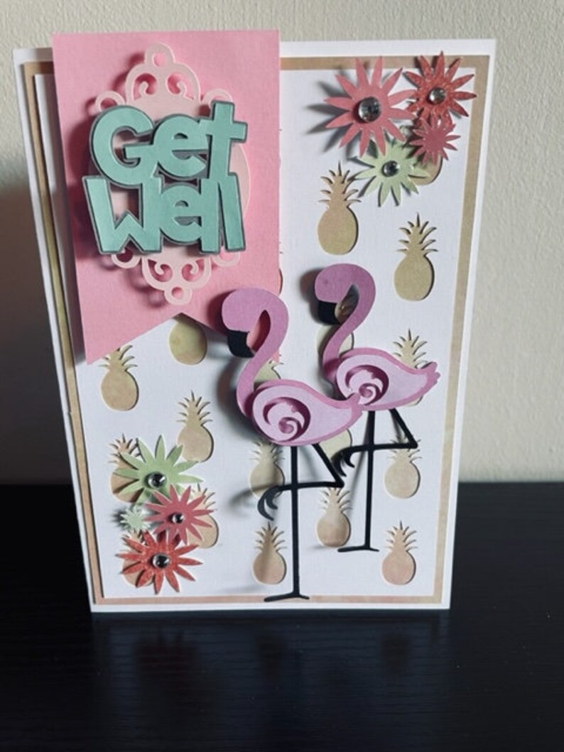 Flamingo Watercolor "get Well" Card - Etsy
