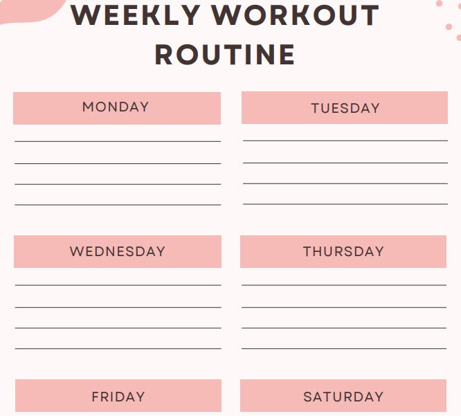 Weekly Workout Routine Digital Download - Etsy