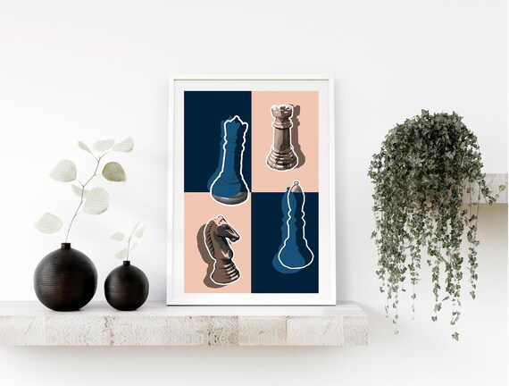 Pop Art Chess Wall Decor Game Room Kids Room Wall Art - Etsy