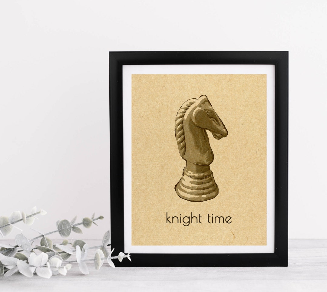 Knight Time Chess Themed Wall Art, Playroom Art, Nursery Art, Game Room ...