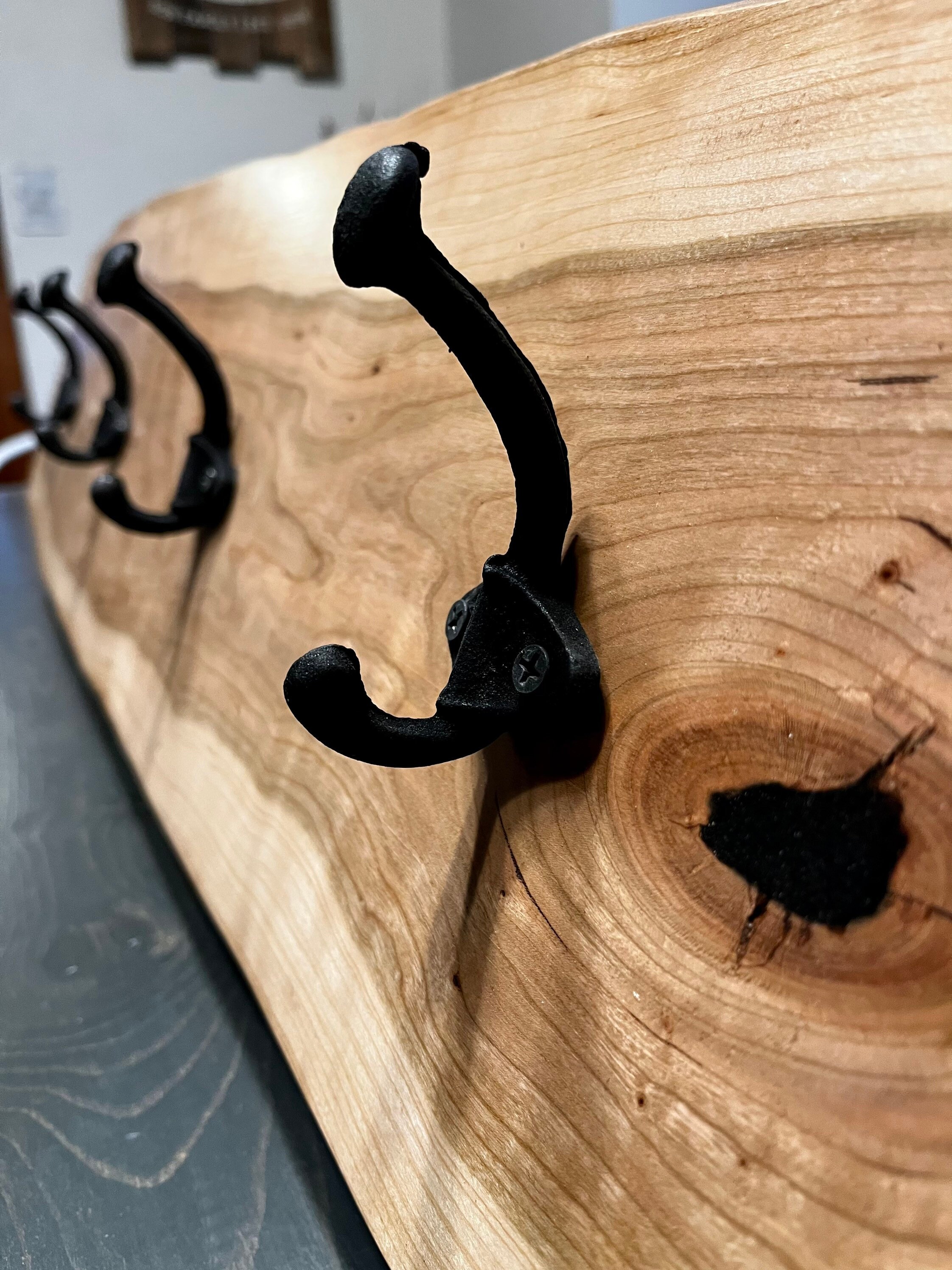 Live Edge Cherry Coat Rack | Etsy
