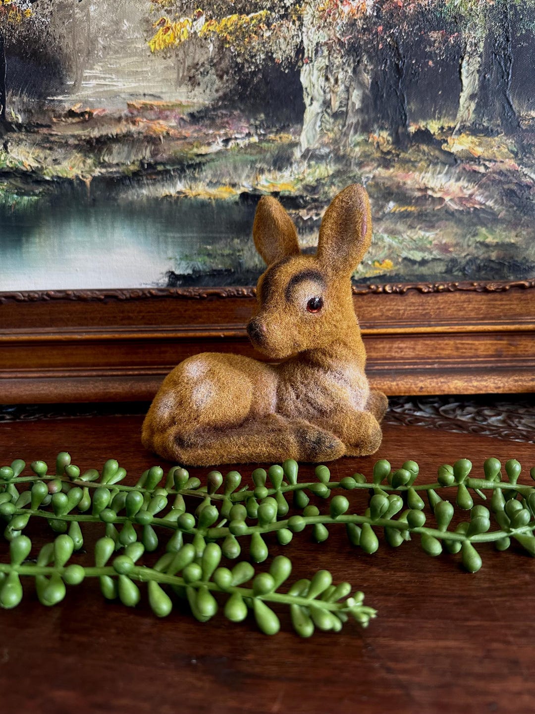 Vintage Flocked Deer Fawn Figure 6” - Etsy