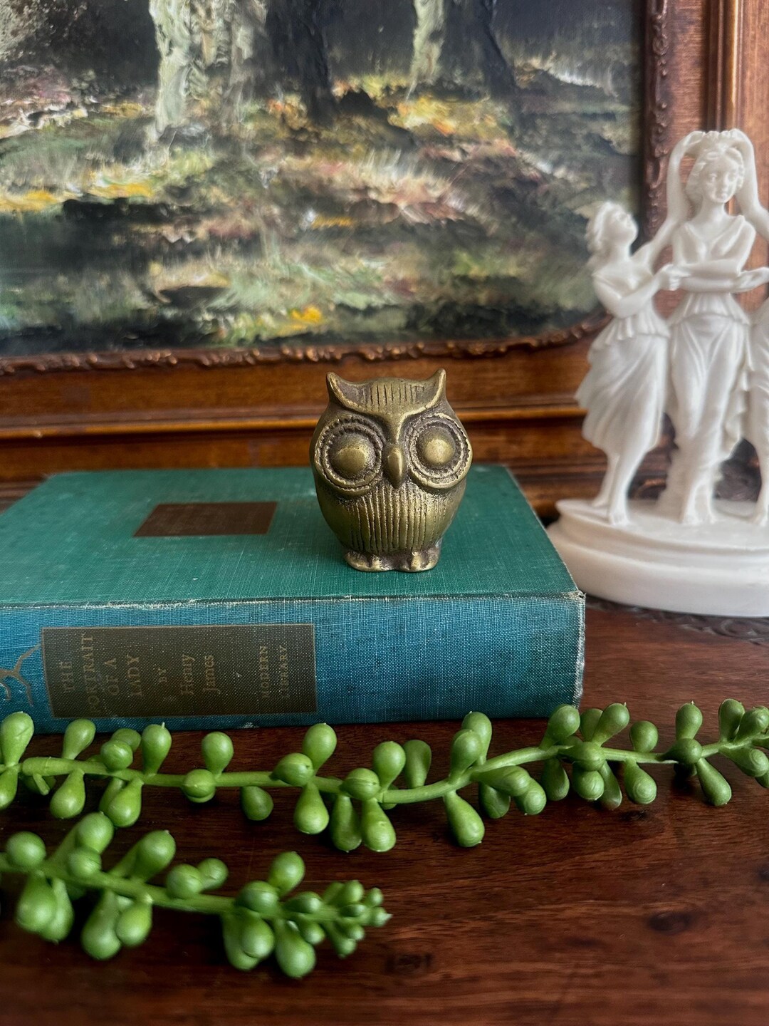 Vintage 1970s Small Brass Owl Statue 2.5 - Etsy