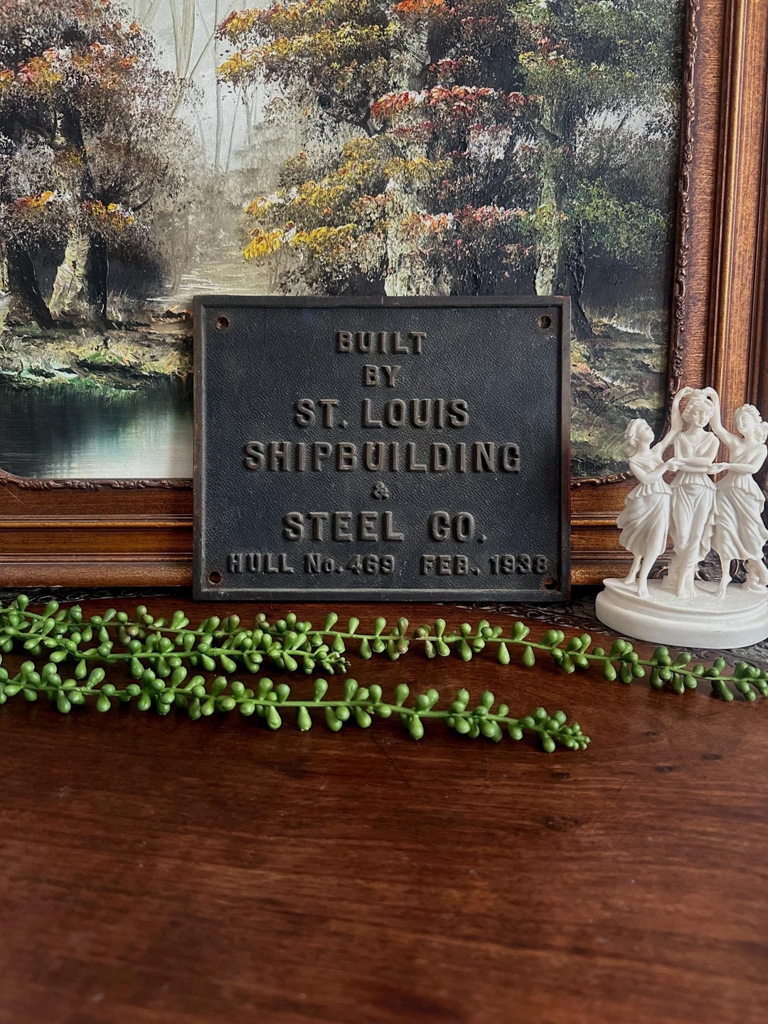 Antique 1938 Built by St Louis Shipbuilding & Steel Co Cast Iron Wall ...