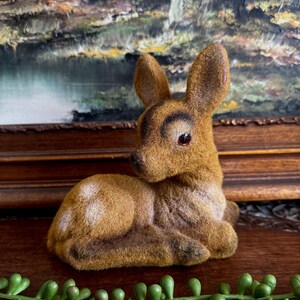 Vintage Flocked Deer Fawn Figure 6” - Etsy