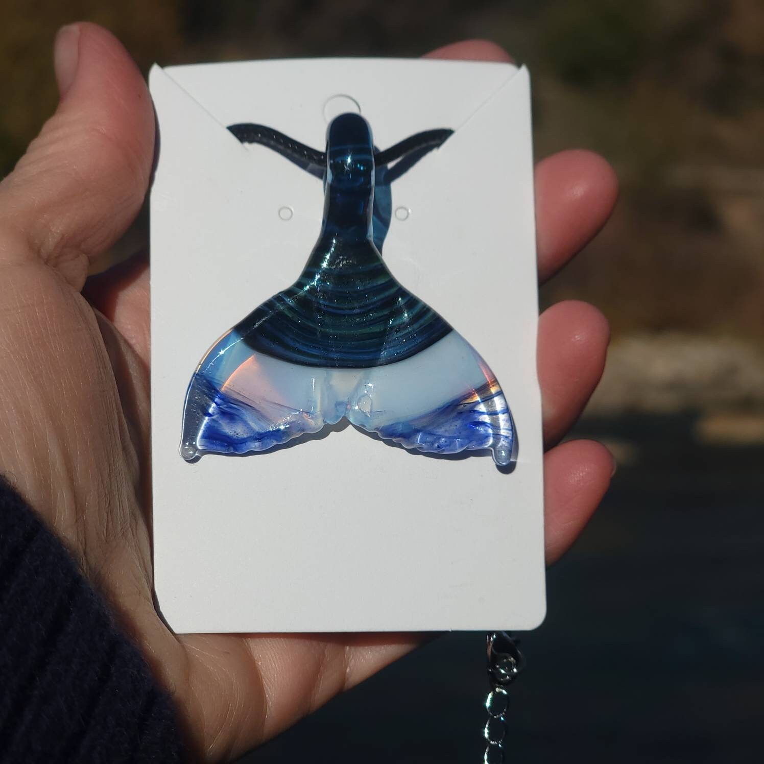Hand Sculpted Borosilicate Glass Whale Tail Fluke Pendant - Etsy