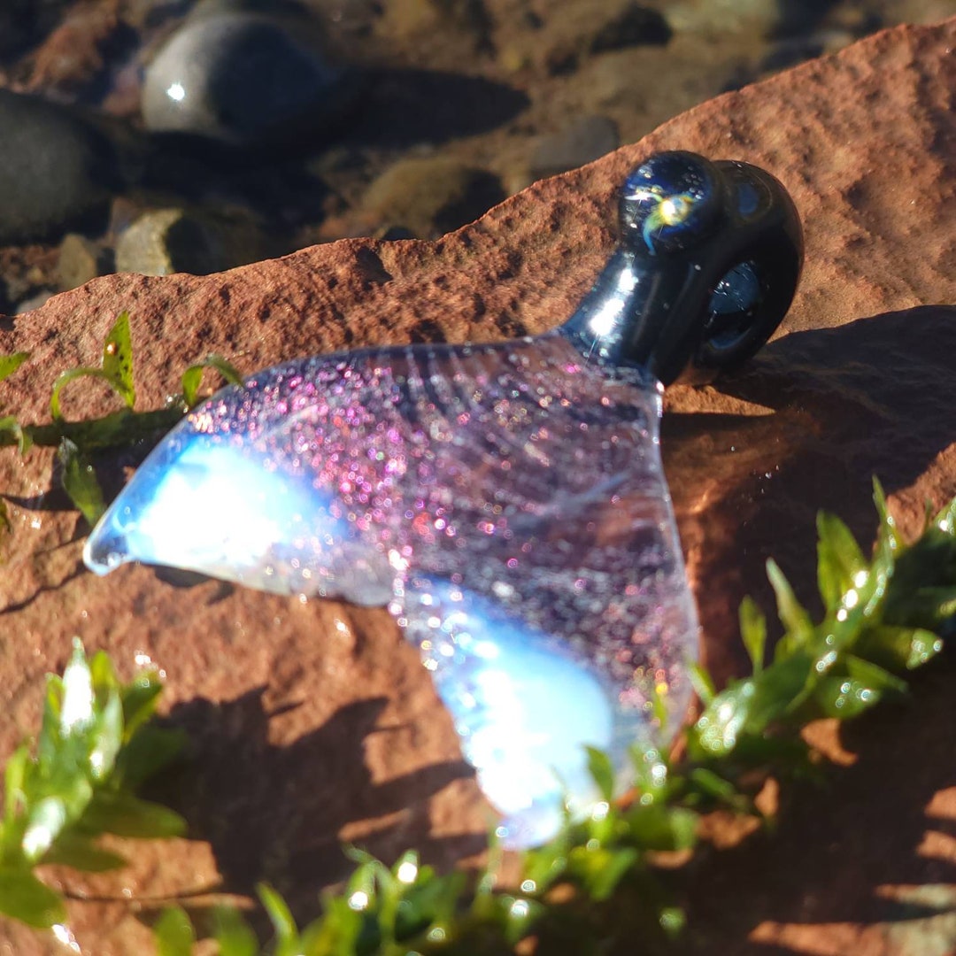 Hand Sculpted Borosilicate Glass Whale Tail Fluke Pendant With - Etsy