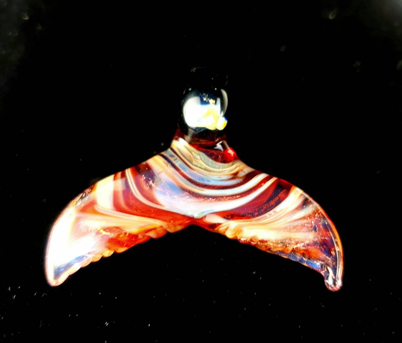 Hand Sculpted Borosilicate Glass Whale Tail Fluke Featuring 24 Karat ...