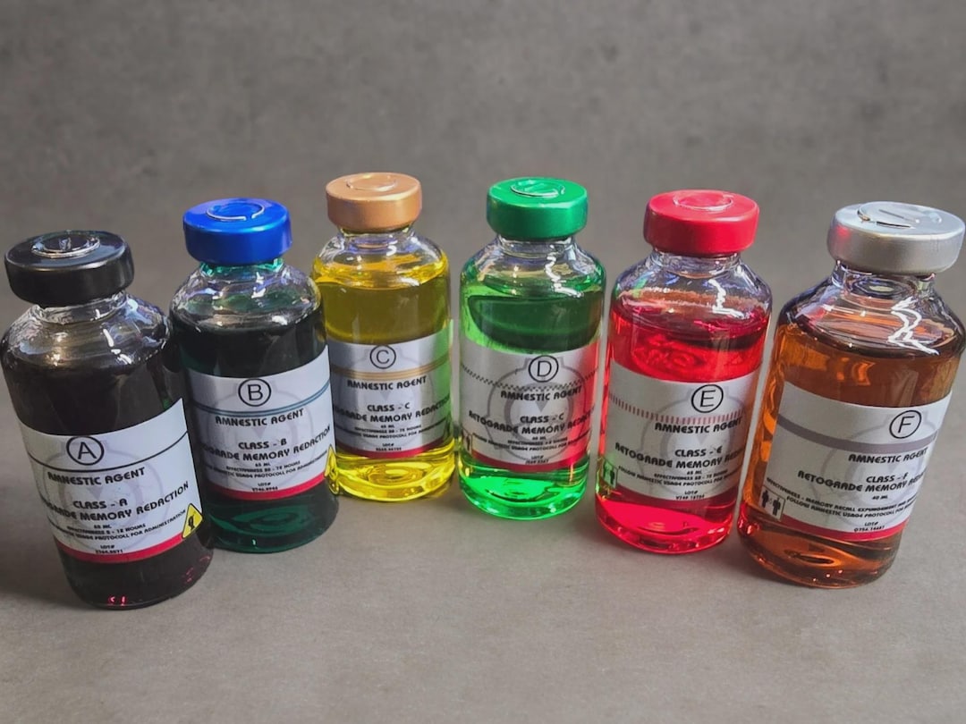 SCP Amnesika A, B, C, D, E, F Vial Cosplay Fandmade Secure Contain ...