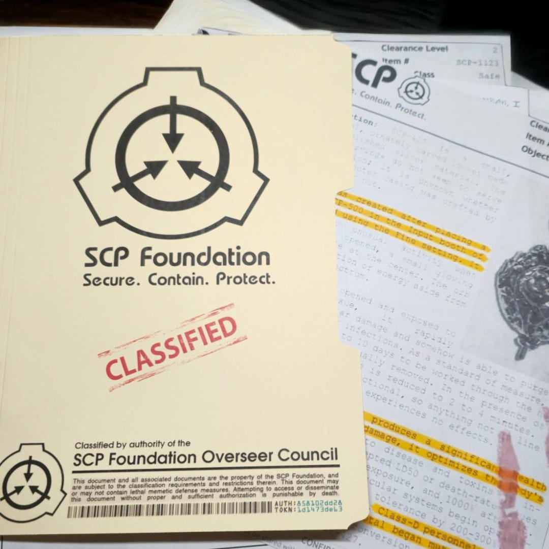 SCP Documents 40x Pages Secure Contain Protec Intel Information Cosplay ...