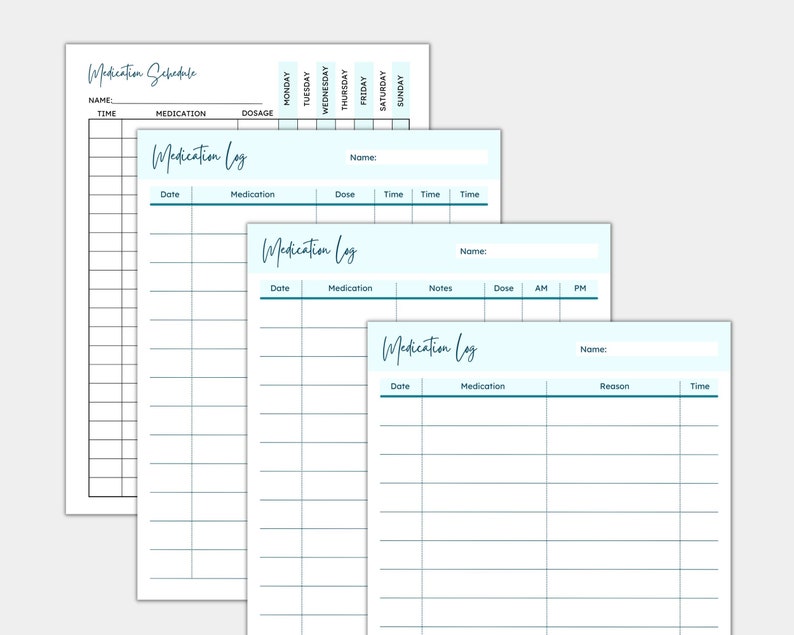 Medication Log / Dose Tracker / Pharmacy Log - Etsy