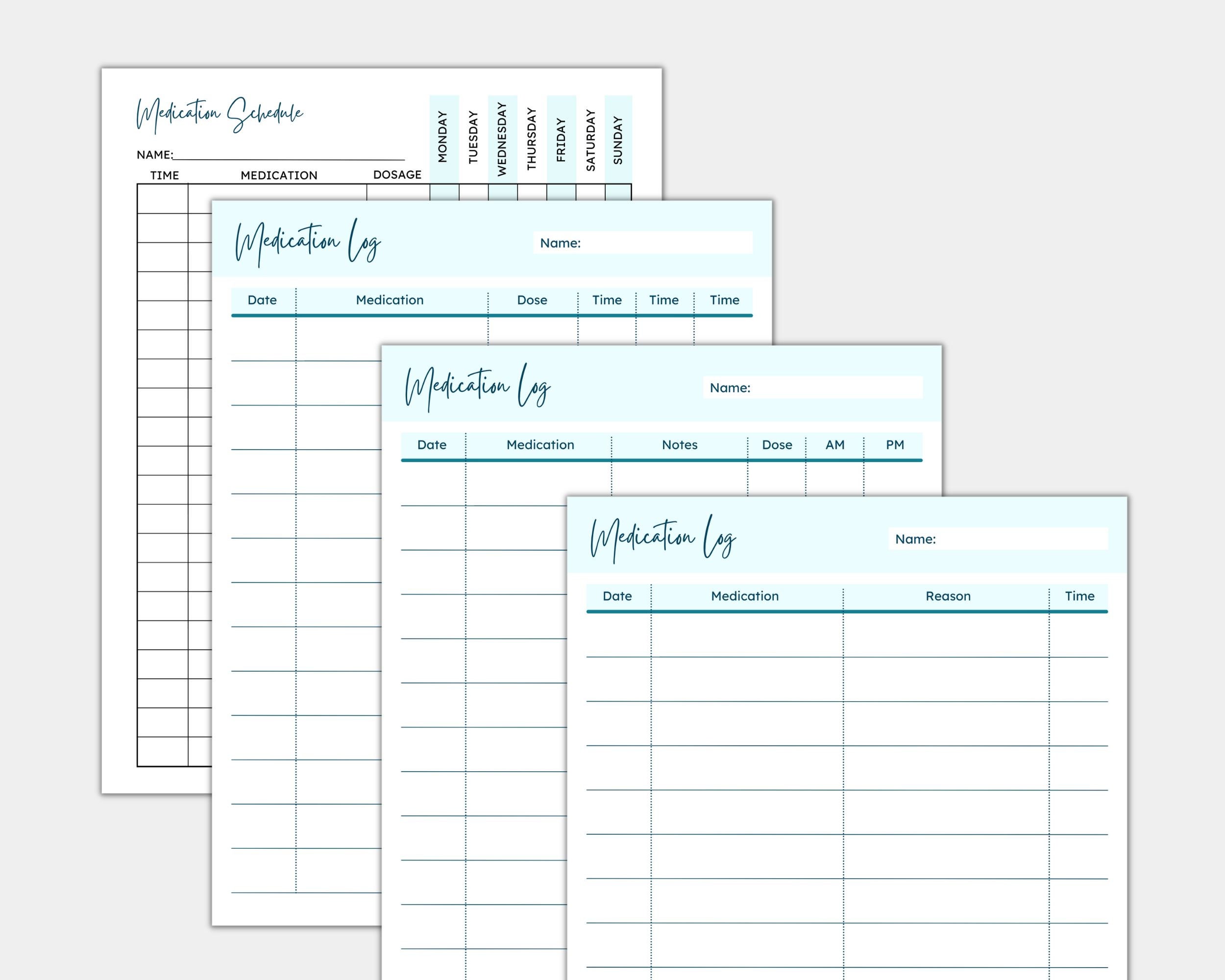 Medication Log / Dose Tracker / Pharmacy Log - Etsy