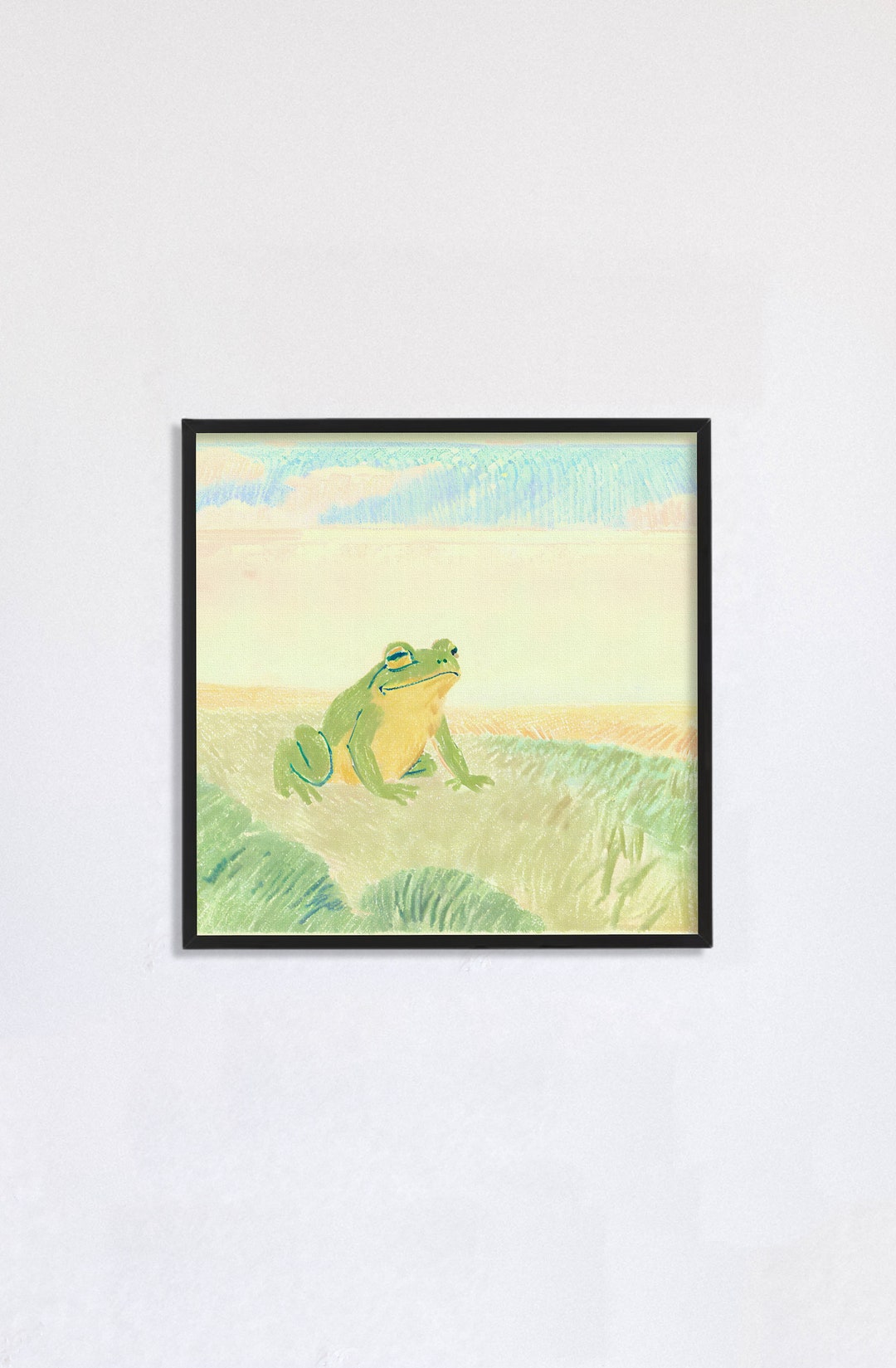 Vintage Frog Drawing Sketch Printable Wall Art Square Art Prints Frog ...