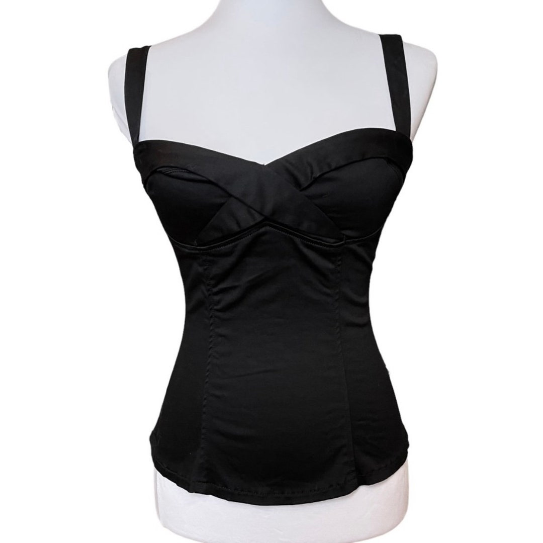 Royal Bones by Daang Pinup Rockabilly Vamp Corset Black Tank - Etsy