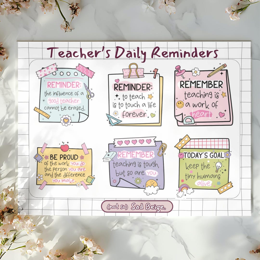 Teacher Reminders Sticker Sheet, Matte Vinyl Stickers, Gift for Teacher ...