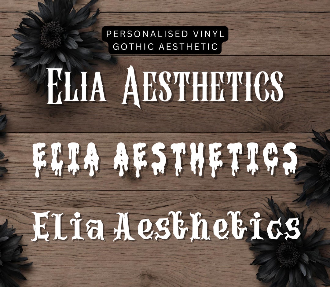 PERSONALISED Vinyl Decal Sticker, Gothic Collection, Spooky Halloween ...