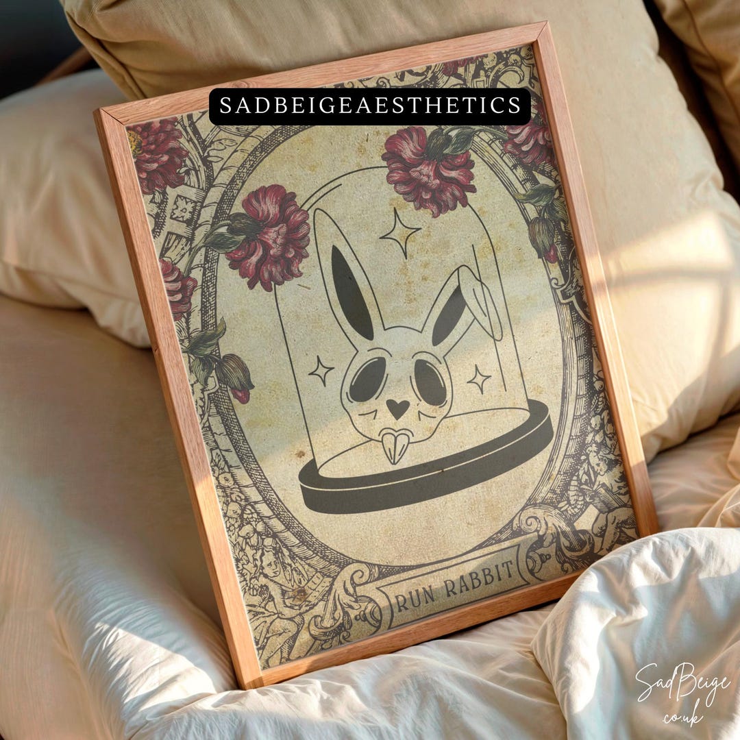 Bunny Skull Dome Art Print, Vintage Style Posters, Cartoon Rabbit Skull ...