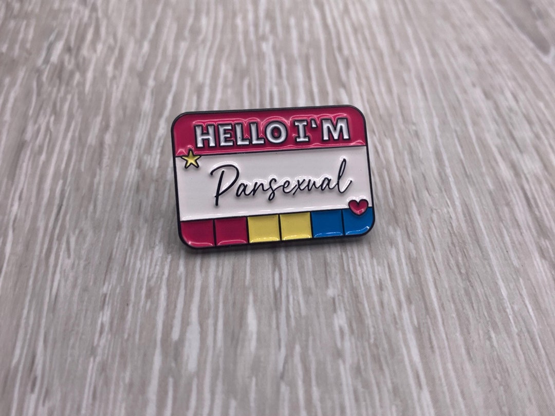 Hello Im Pansexual Enamel Pin Pan Pride Flag Colours Love Is Love