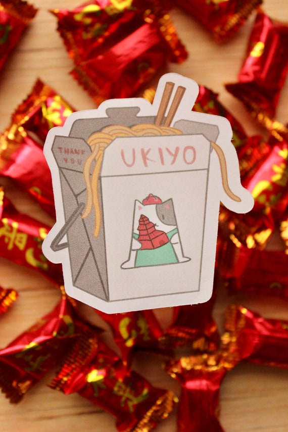 Stickers, Labels & Tags Stickers Chinese take out box sticker noodles ...