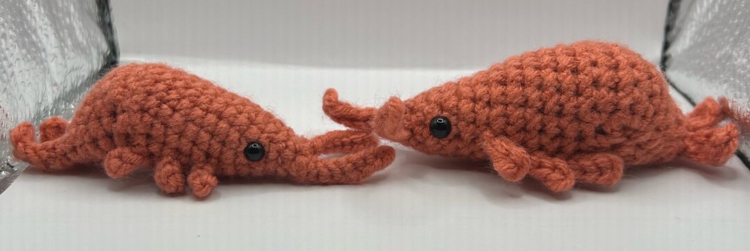 Crochet Shrimp Plush: Handmade Amigurumi Keychain - Etsy
