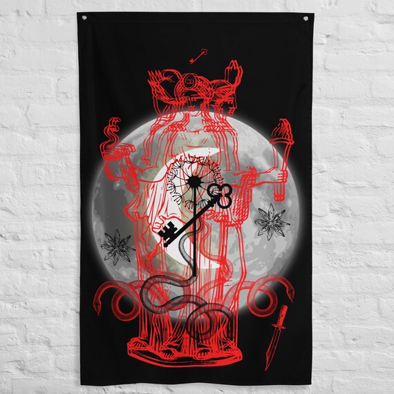HEKATE Flag . HECATE Art Ritual Hekate Art Altar Moon Key Goth - Etsy